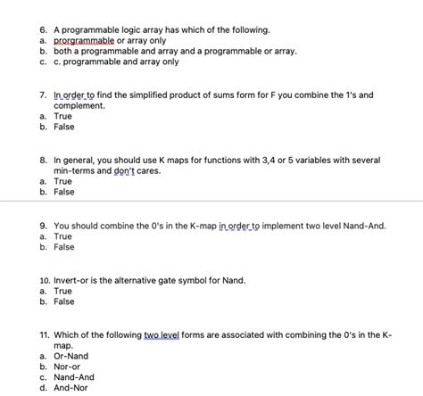 Solved 6 A Programmable Logic Array Has Which Of The
