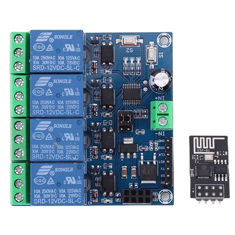 Module Relais Wifi 5v 12v Esp8266 Carte Relais De Contrôle Wifi Pour Arduino 4s Eur 9 24
