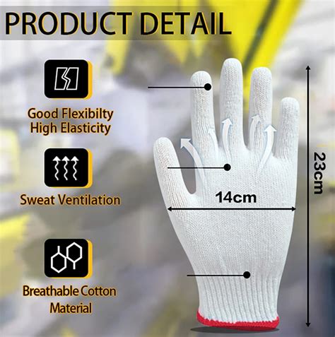 Wholesale 30 60gpairs White Cotton Knitted Hand Gloves