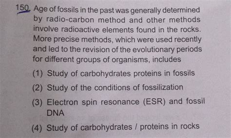 150 Age Of Fossils In The Past Was Generally StudyX