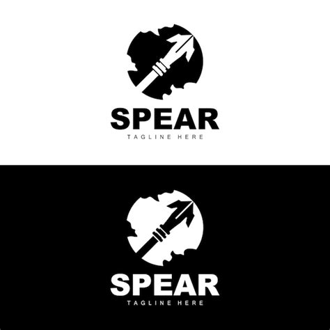 창 로고 장거리 던지는 무기 대상 아이콘 디자인 제품 및 회사 브랜드 아이콘 그림 프리미엄 벡터