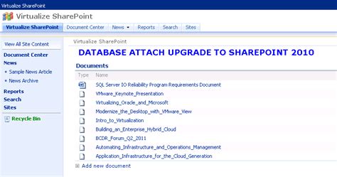 Attach Databases And Upgrade To Sharepoint Server 2010 Aryan Nava