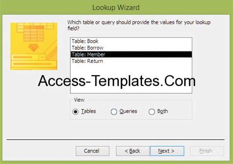 Lookup Wizard In Microsoft Access And Access Database And Templates
