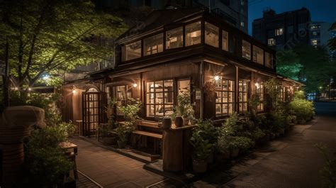 밤에 거리에 앉아 레스토랑 카페 레스토랑 오픈 카페 배경 일러스트 및 사진 무료 다운로드 Pngtree