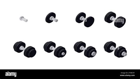 Step By Step Instructions For Assembling A Dumbbell Vector Stock
