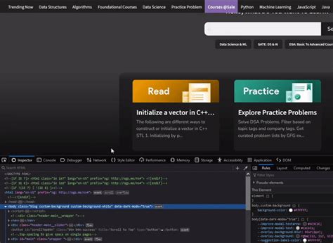 Inspector Tool In Mozilla Firefox Geeksforgeeks