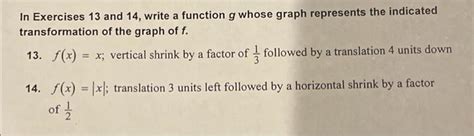 Solved In Exercises 13 And 14 Write A Function G Whose
