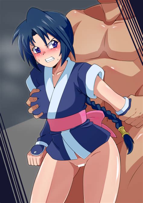 Hmc Erobakka Makimachi Misao Rurouni Kenshin Babe Girl Bar Censor Blue Hair Bottomless