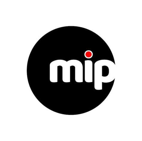 Premium Vector MIP Initial Letter On The Black Round MIP Logo