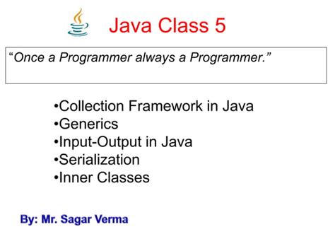 Collection Framework In Java Generics Input Output In Java