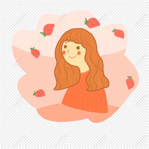 귀여운 딸기 소녀 Png 일러스트 무료 다운로드 Lovepik