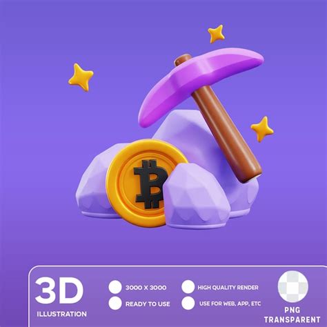 Premium Psd Psd Bitcoin Mining 3d Illustration
