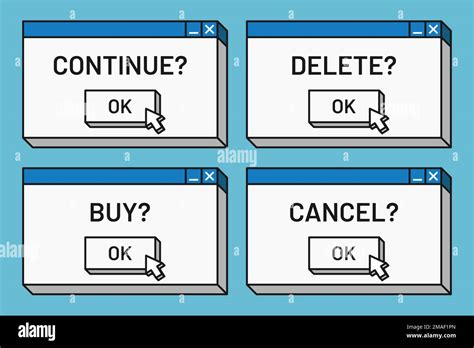 Desktop Window App Confirm Action Button Cartoon Style Vector Flat Desktop Window App Confirm Action Button Cartoon Style Vector Flat
