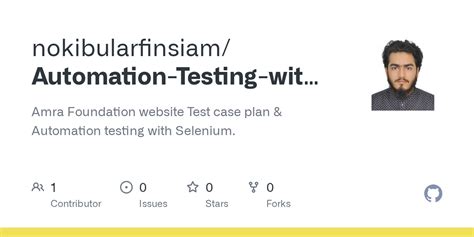 Github Nokibularfinsiamautomation Testing With Selenium Amra Foundation Website Test Case
