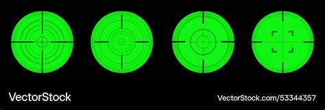 Sniper Rifle Night Sights Weapon Optical Scope Vector Image