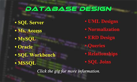 Design Databases Sql Oracle Queries Mysql Erd Uml Access Etc By Intelligentnerd Fiverr