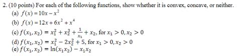 Solved Points For Each Of The Following Functions Chegg