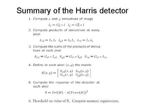 Harris Corner Detector Scale Invariant Feature Transform Sift