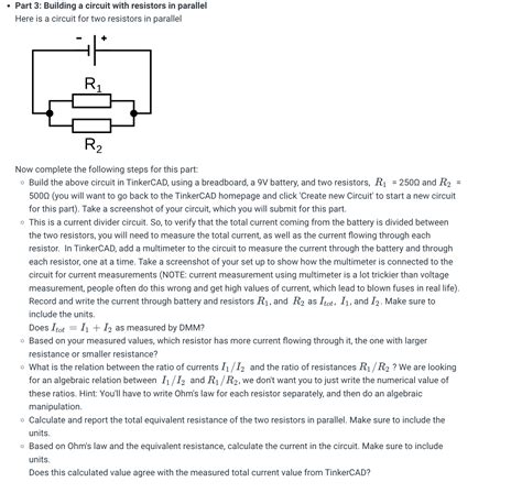 Solved Part 3 Building A Circuit With Resistors In