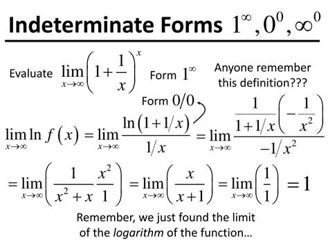 Ppt More Indeterminate Forms Powerpoint Presentation Free Download