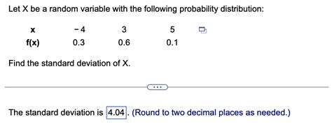 Solved Let X Be A Random Variable With The Following Chegg