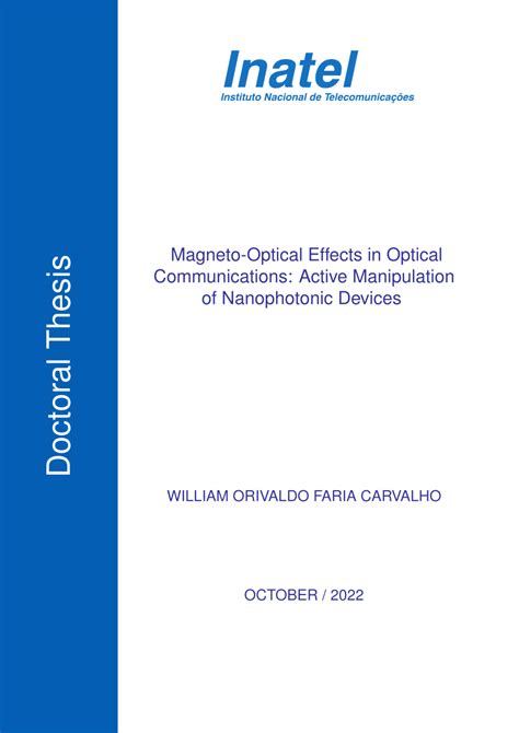 Pdf Magneto Optical Effects In Optical Communications Active Manipulation Of Nanophotonic Devices