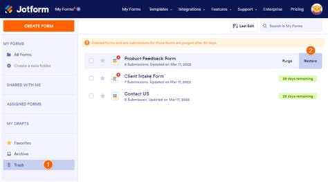 How To Restore Deleted Forms