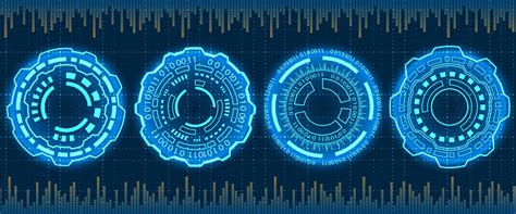 미래의 인터페이스 Infographic 요소에 대 한 컬렉션 요소 Hud 디자인 디지털 생성 이미지에 대한 스톡 벡터 아트 및 기타 이미지 디지털 생성 이미지 초현대적