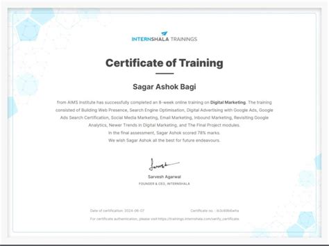 Sagar Bagi On Linkedin Internshala Internshalatrainings