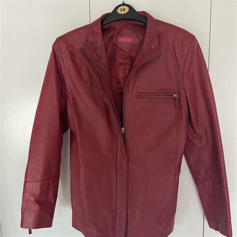 Vintage Style Red Leather Jacket Id Say Roughly Depop