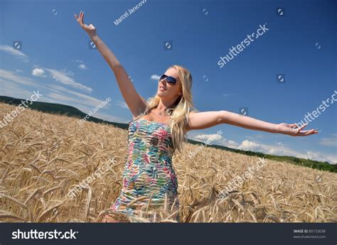 Sexy Blonde Field Stock Photo Shutterstock
