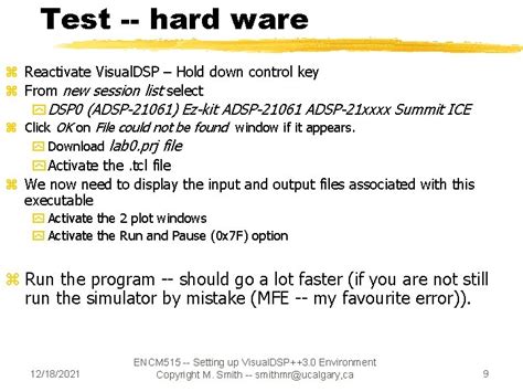 setting up visual dsp 3 0 environment lab