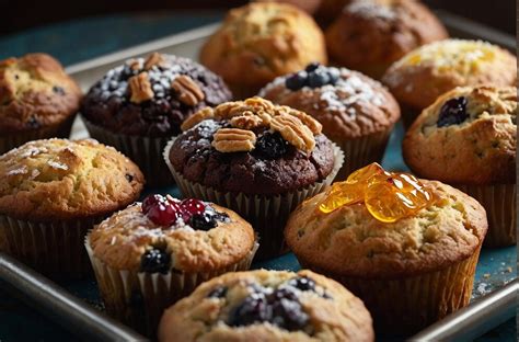 Premium Photo Assorted Muffins On Platter
