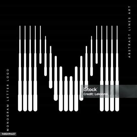 모노그램 로고 문자 M 선 추상 현대 미술 벡터 그림 검은색에 대한 스톡 벡터 아트 및 기타 이미지 검은색 기하 기하 도형 Istock