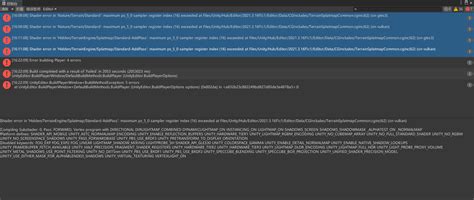 打包报错 Maximum Ps50 Sampler Register Ind 技术问答 Unity官方开发者社区