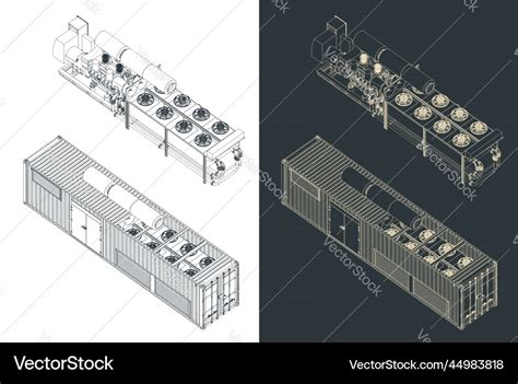 Container Type Generator Structure Blueprint Vector Image