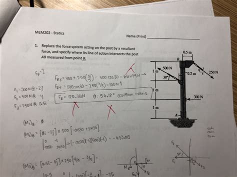 Solved Mem202 Statics Name Print 1 Determine The