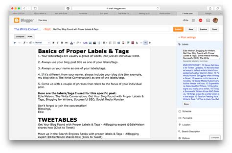 The Write Conversation Why Tags And Labels Are Important To Blogging How To Use Them Correctly
