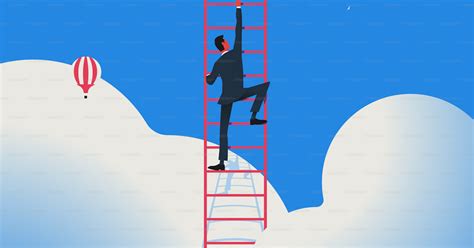 사다리를 타고 하늘로 올라가는 남자 경력 교육 기회 개념 벡터 일러스트 레이 션입니다 벡터 Unsplash의 사업전략 이미지