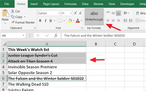 How To Strikethrough In Excel