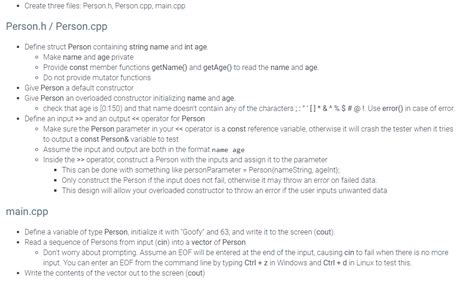 Solved • Create Three Files Person H Person Cpp Main Cpp