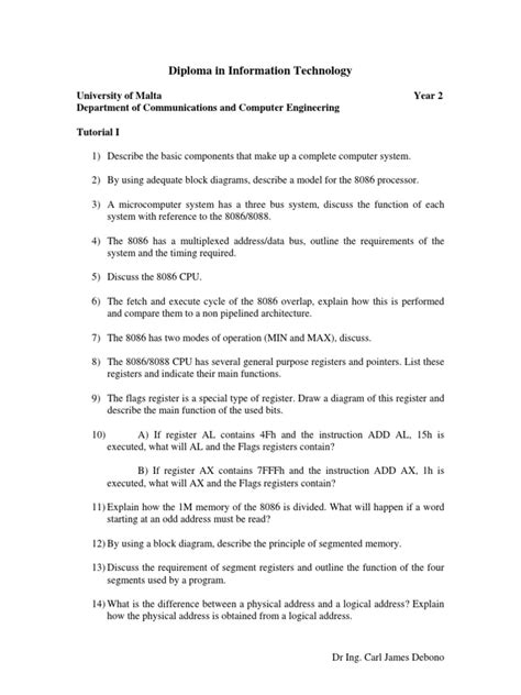 Micro Tut1 Yr2 Pdf Central Processing Unit Computer Data