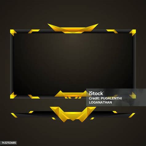 판타지 게임 인터페이스 라이브 스트림 오버레이 테두리 프레임을 금색과 검정색으로 0명에 대한 스톡 벡터 아트 및 기타 이미지 0명 Brand Name Video