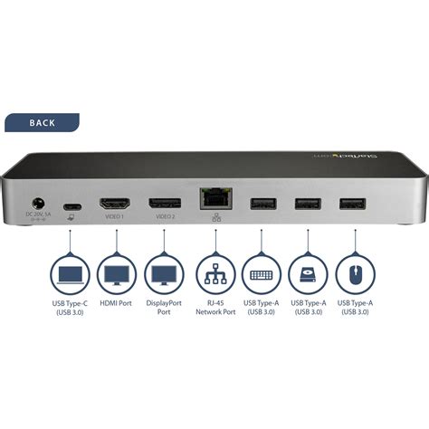 Startech Star Tech Com USB C Dock K Dual Monitor HDMI DisplayPort USB Type C Docking