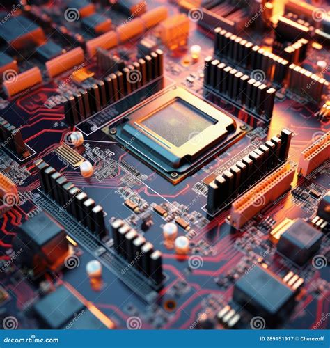 Motherboard And CPU Stock Illustration Illustration Of Transistor