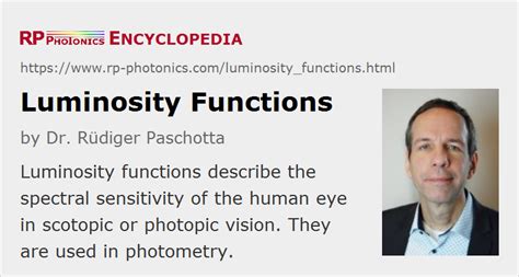 Luminosity Functions Scotopic And Photopic Vision Spectral