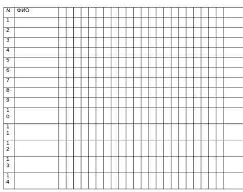 Шаблон пустая таблица для оценок по предметам 46 фото