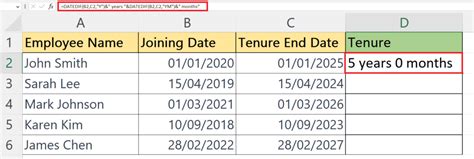 How To Calculate Tenure In Years And Months In Microsoft Excel SpreadCheaters