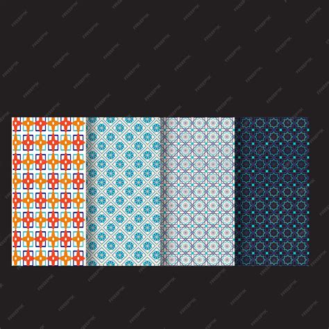 Premium Vector Collection Of Bright Colorful Seamless Geometric Mosaic Patterns Endless Tile