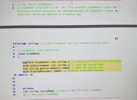 Solved Fig 1611 Gradebookh Gradebook Class